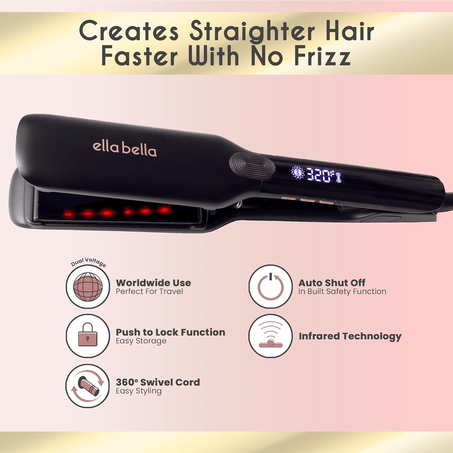 Infrared Hair Straightener – Ella Bella